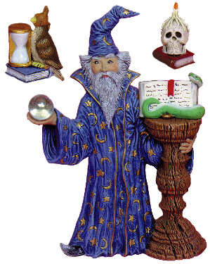 #2308 Mystical - Wizard & Pedestal" 11" – CeramicShop.com