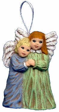 #2669 Angel Ornament - 2 Buddies 2 1-2" – CeramicShop.com