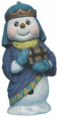 #2886 Snow Nativity - Wiseman Snowman with Crown 5" – CeramicShop.com
